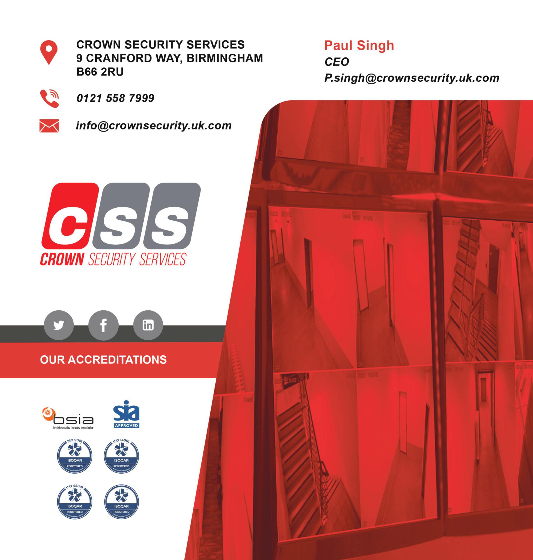 Paul Singh,MSyl - Crown Security Services